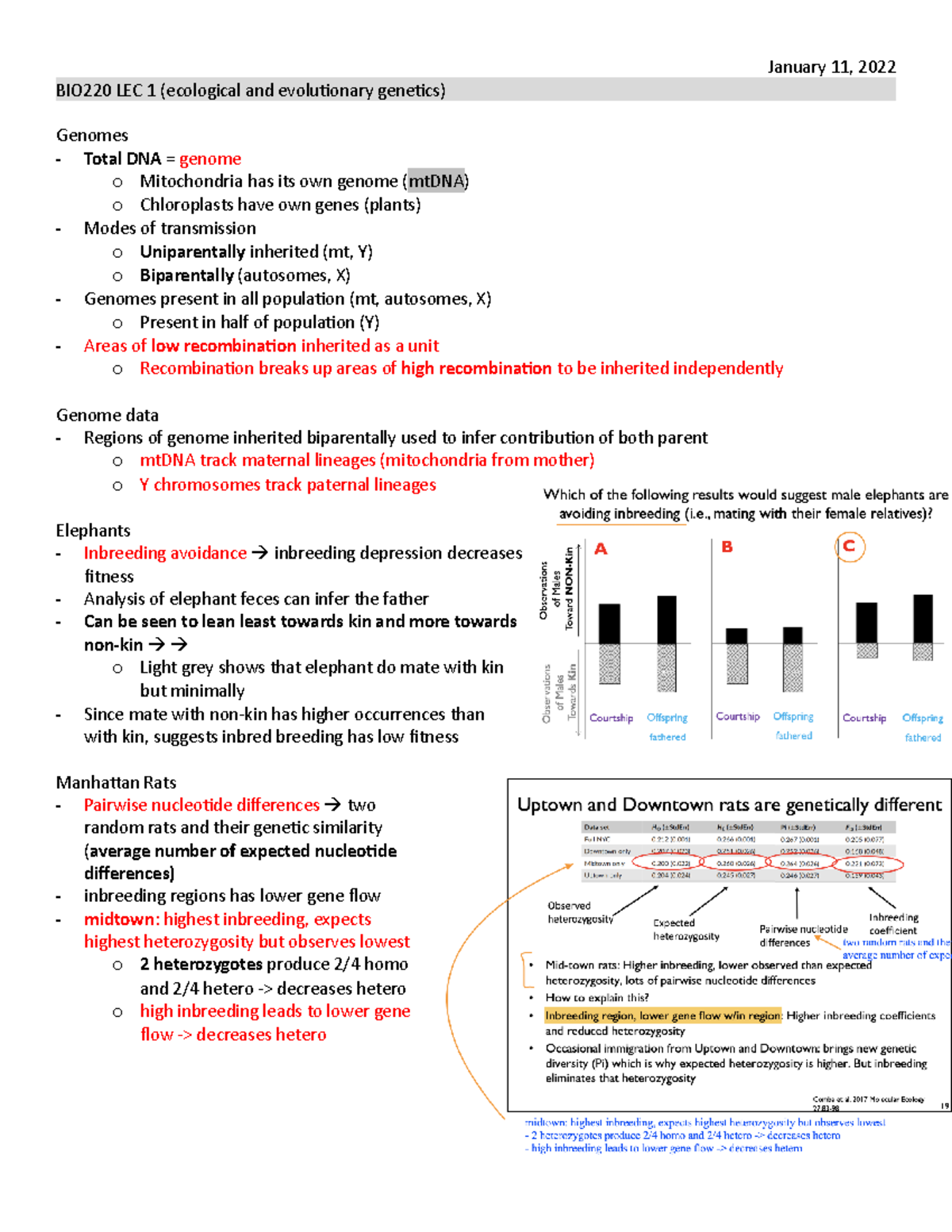 BIO220 LEC 1-2 (genetics and coevolution) - BIO220 LEC 1 (ecological ...