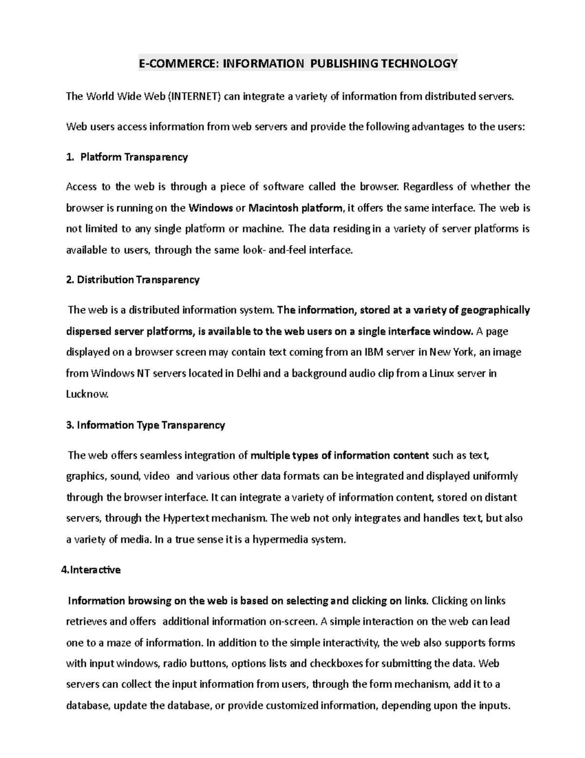 Information Publishing - E-COMMERCE: INFORMATION PUBLISHING TECHNOLOGY ...