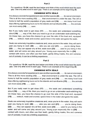 Reading and Use of English Part 2- Practice Tests - FCE Reading and Use ...