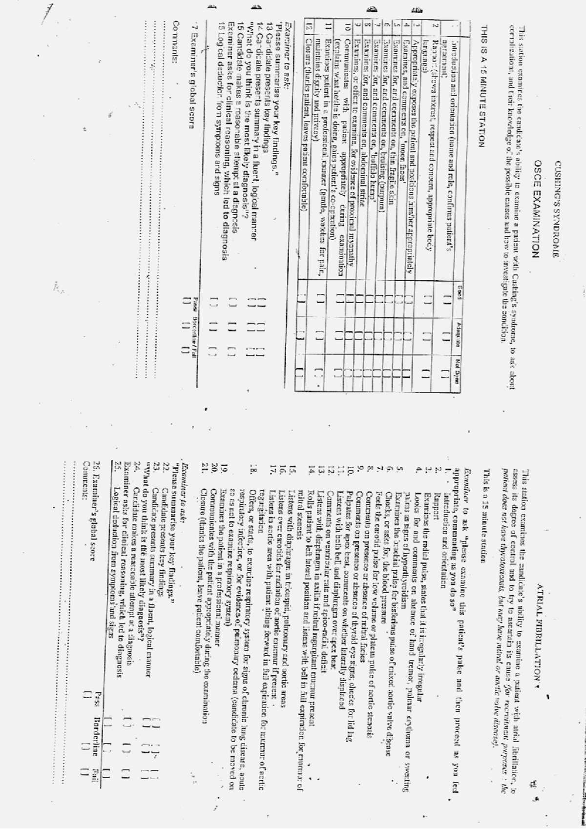 OSCE mark schemes - MED5035 - Studocu