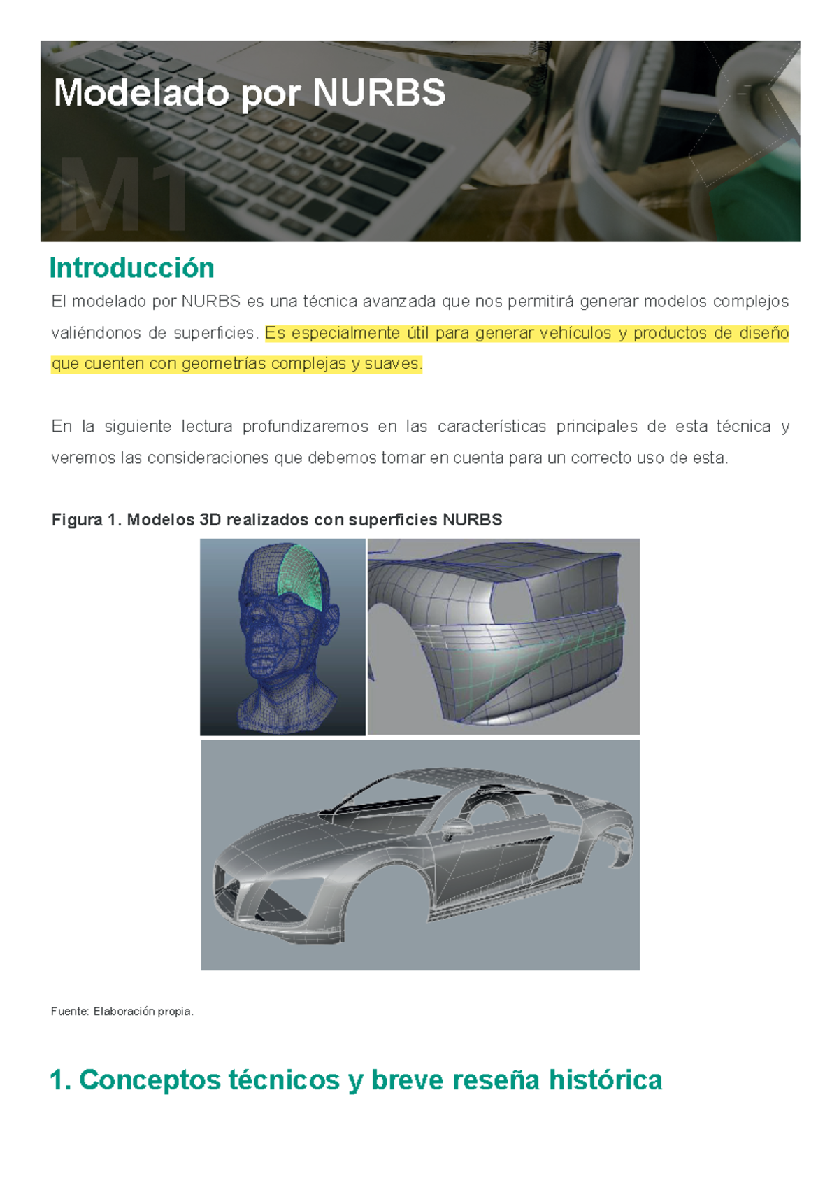 Modulo 1lectura 4 - Modelado por NURBS Introducción El modelado por NURBS es una técnica ...