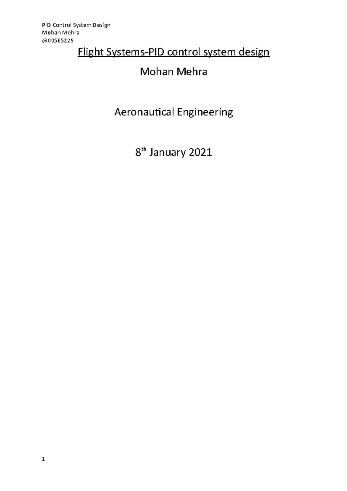 PID Control system design - Mohan Mehra @ Flight Systems-PID control ...