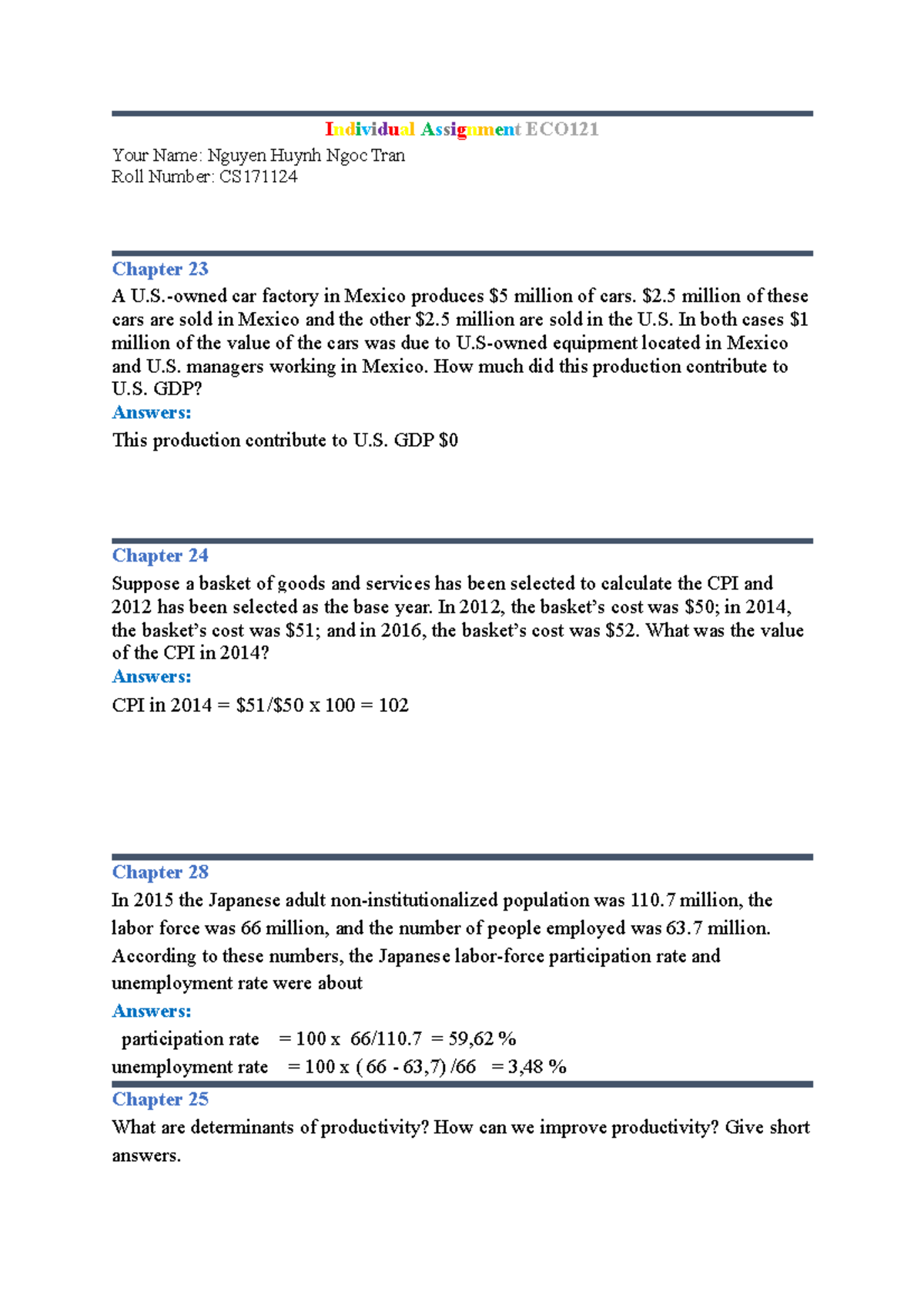 IA-ECO121 Nguyen Huynh Ngoc Tran CS171124 - Individual Assignment ECO ...
