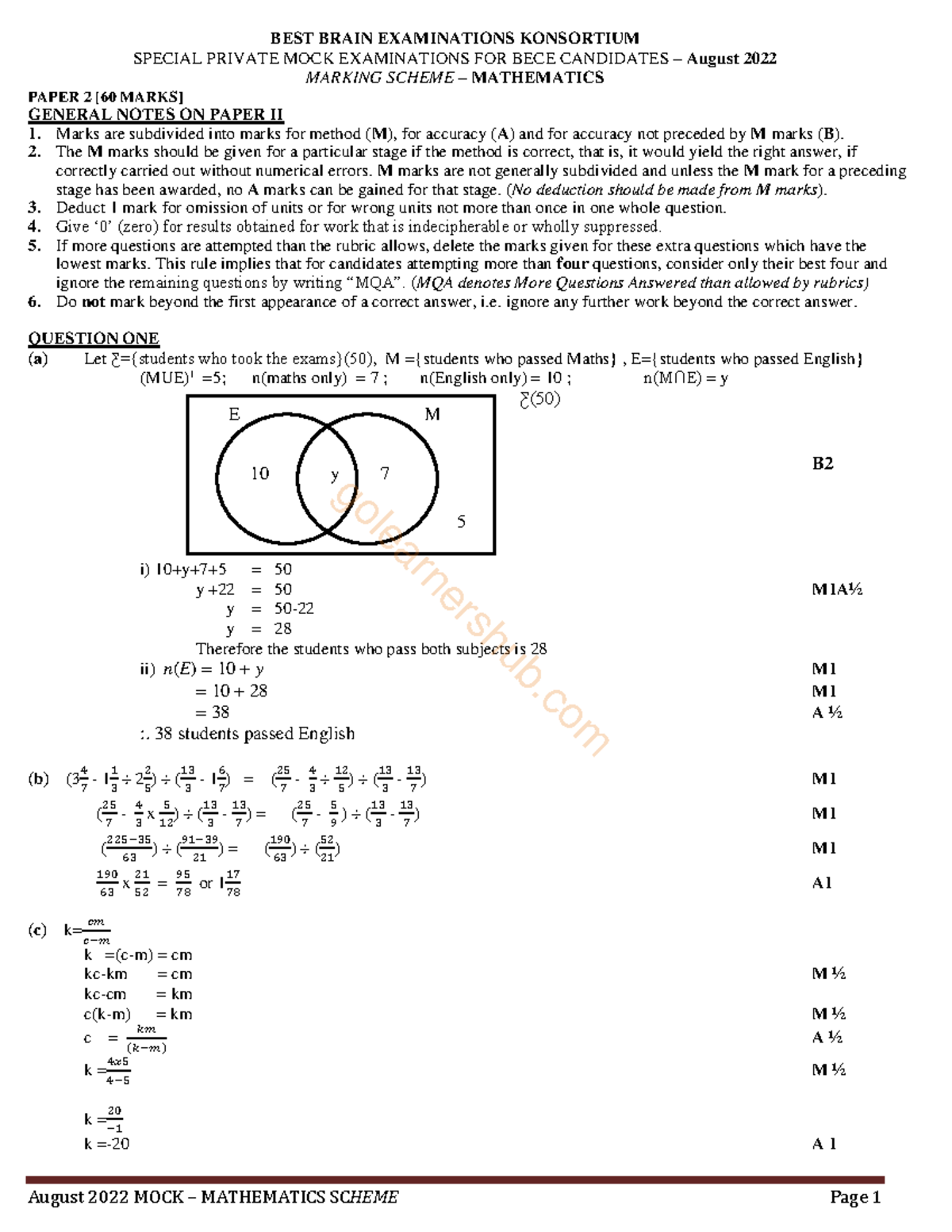 Maths Scheme - BEST BRAIN EXAMINATIONS KONSORTIUM SPECIAL PRIVATE MOCK ...
