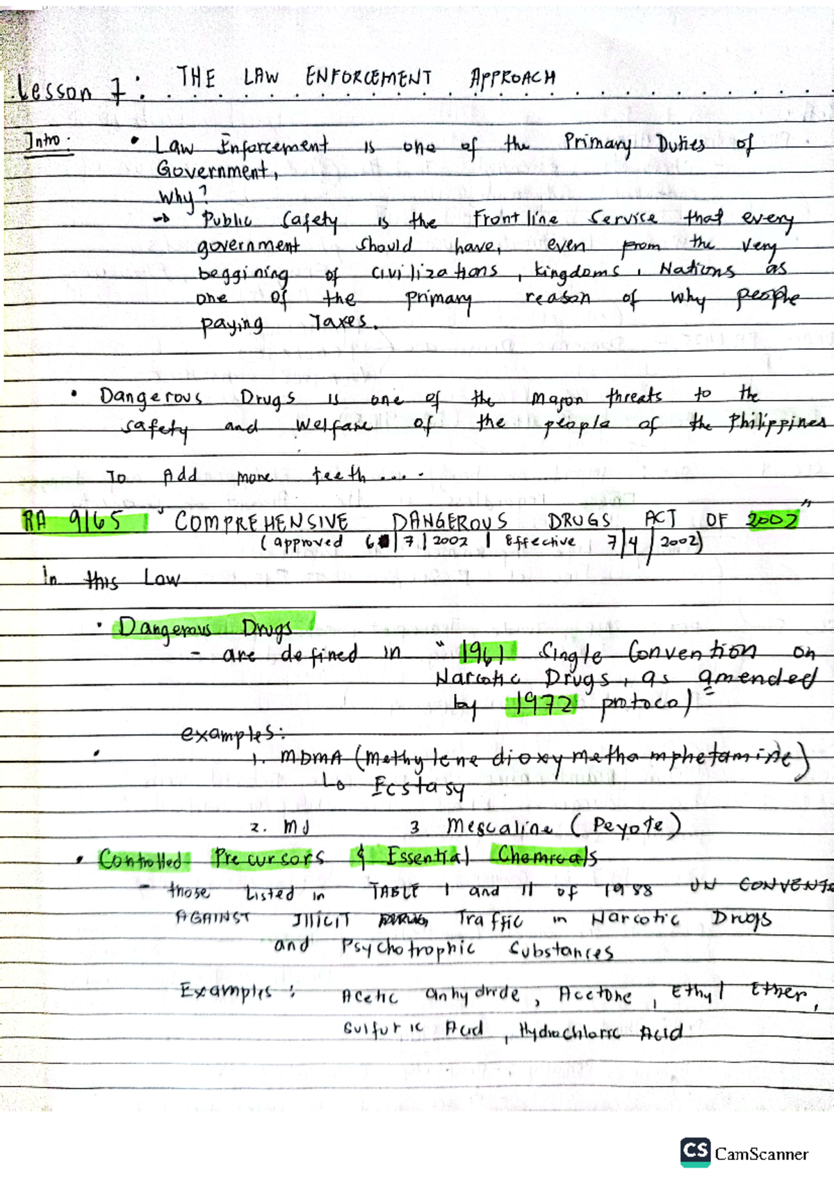 Lesson 7 Notes LEA approach - lesson 7: THE LAW ENFORCEMENT APPROACH ...