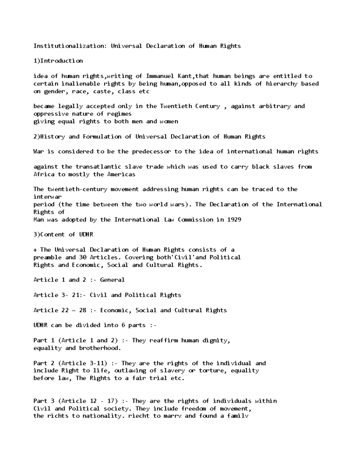 UDHR - Useful in Answer writing - Institutionalization: Universal ...