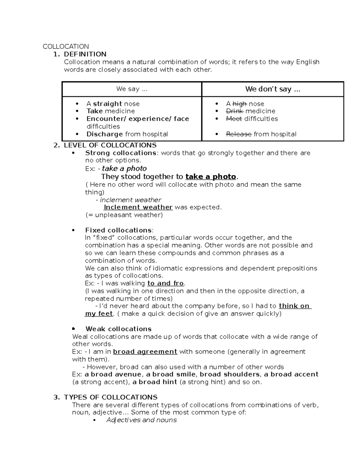 Collocation - upload - COLLOCATION 1. DEFINITION Collocation means a natural combination of ...