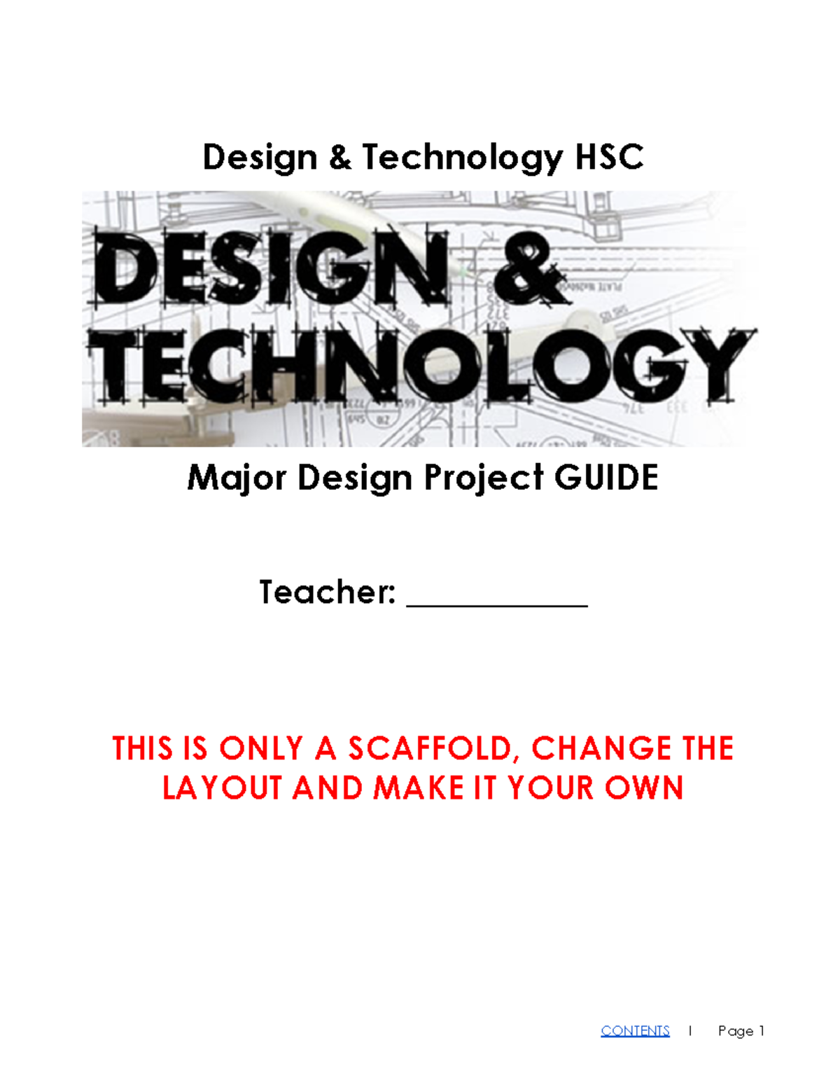 HSC Design & Technology MDP Folio Scaffold - Design & Technology HSC ...