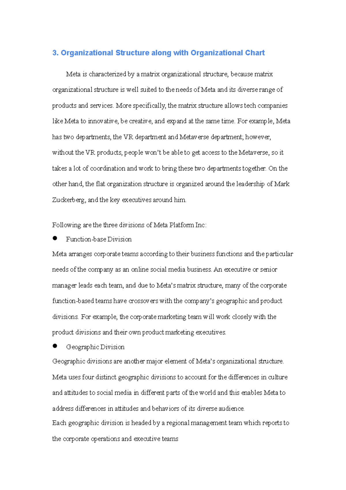 213213212132132132321 - 3. Organizational Structure along with ...