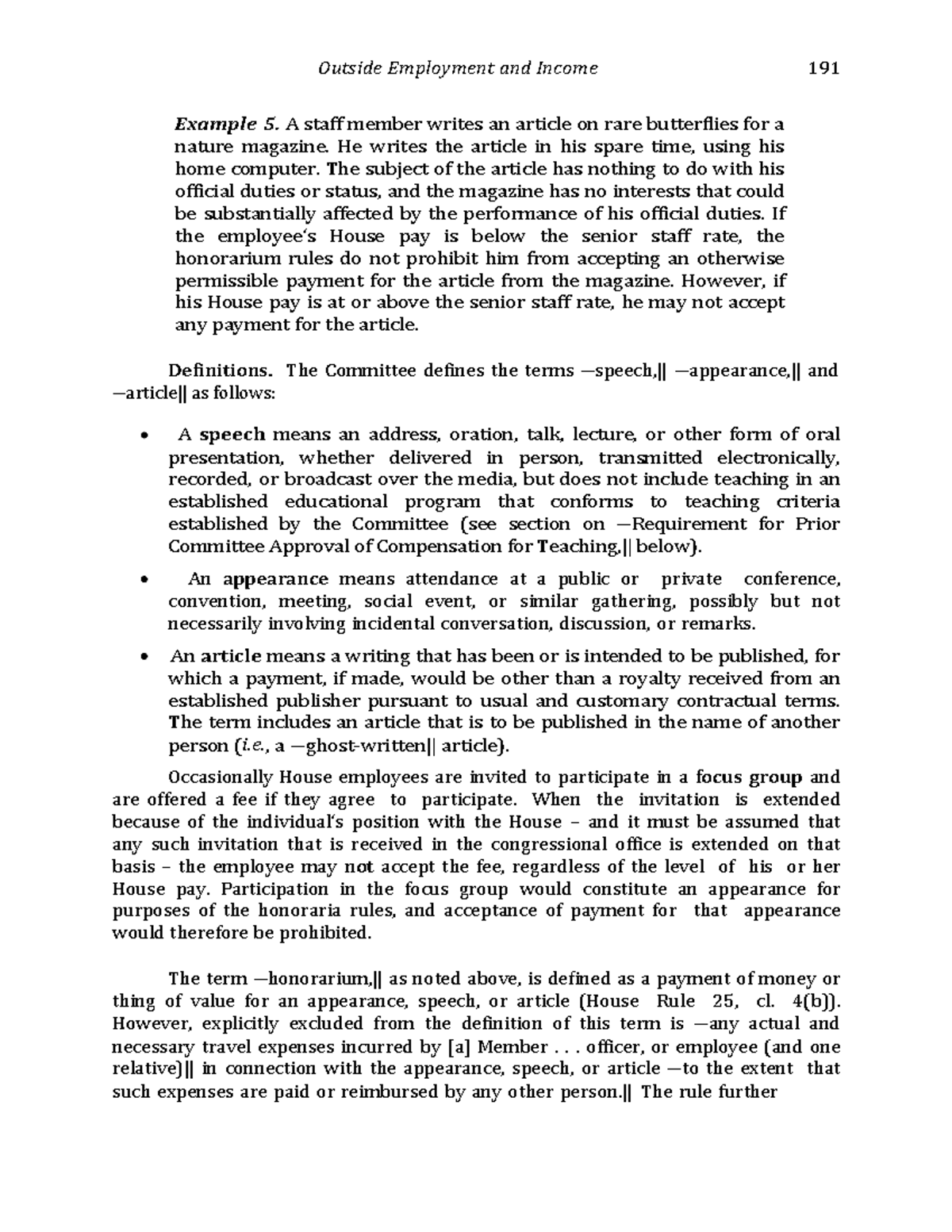 Dual Federal Government Employment - Outside Employment and Income 191 ...