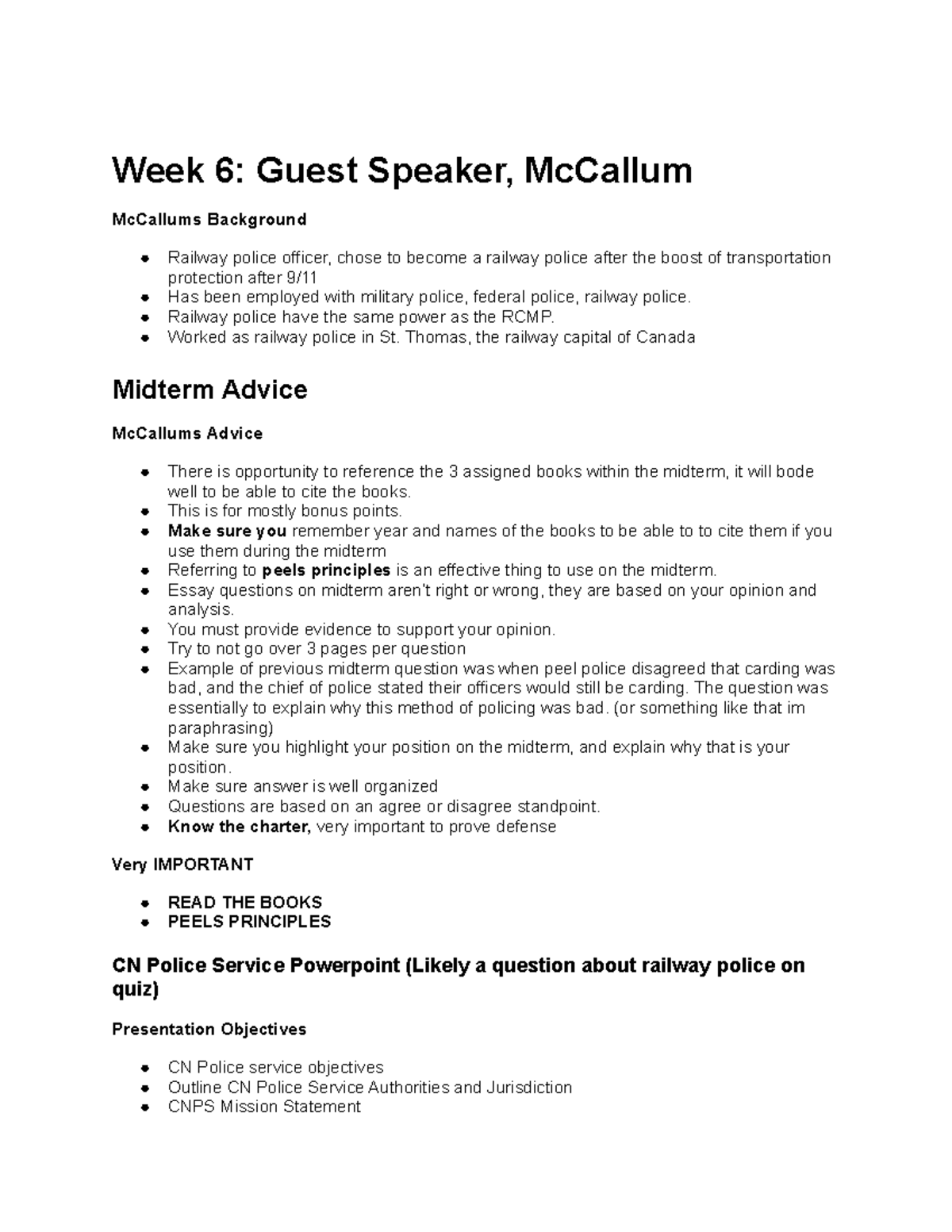 Week 6 Guest Speaker, Mc Callum - Week 6: Guest Speaker, McCallum ...