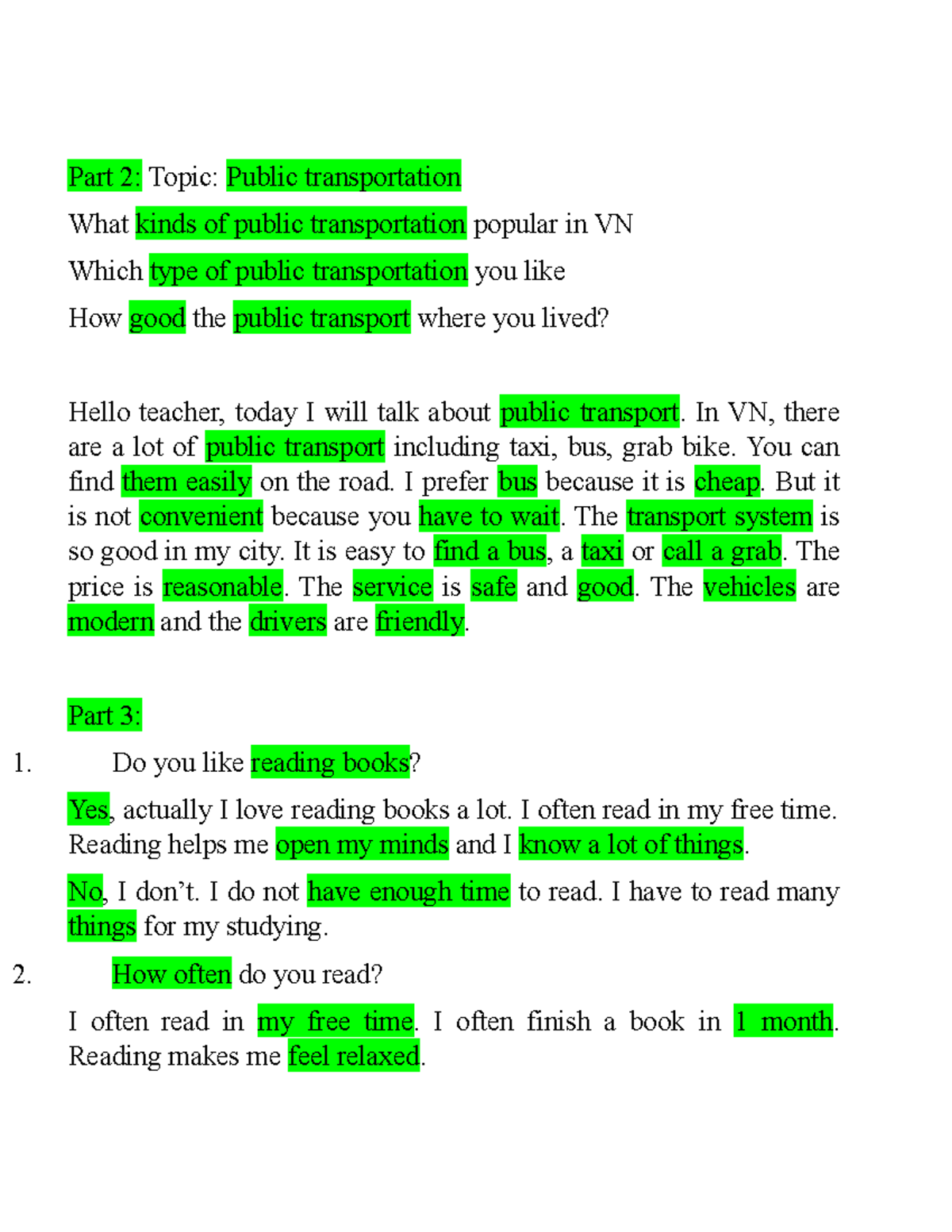 E2 Public transport - Part 2: Topic: Public transportation What kinds ...