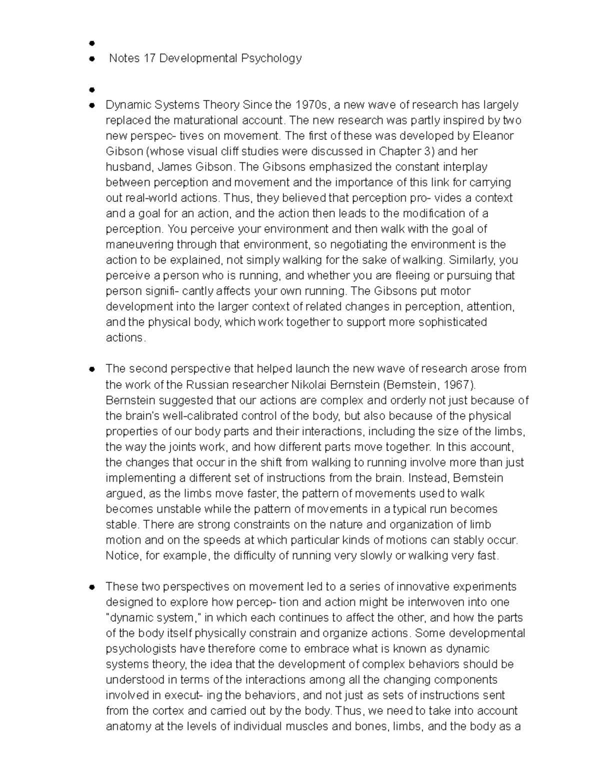 Notes 17 Developmental Psychology - Notes 17 Developmental Psychology ...