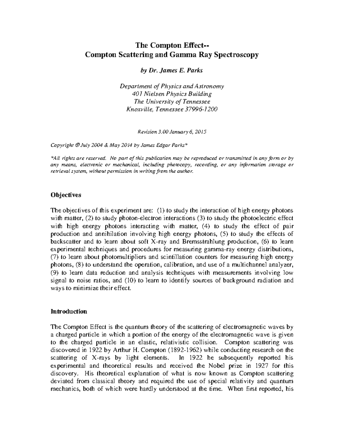 Compton Scattering Experiment - The Compton Effect- Compton Scattering ...