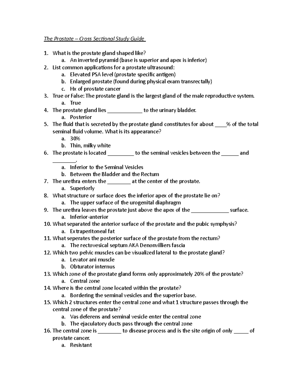Prostate Penis Cross Sectional Study Guide - The Prostate – Cross ...