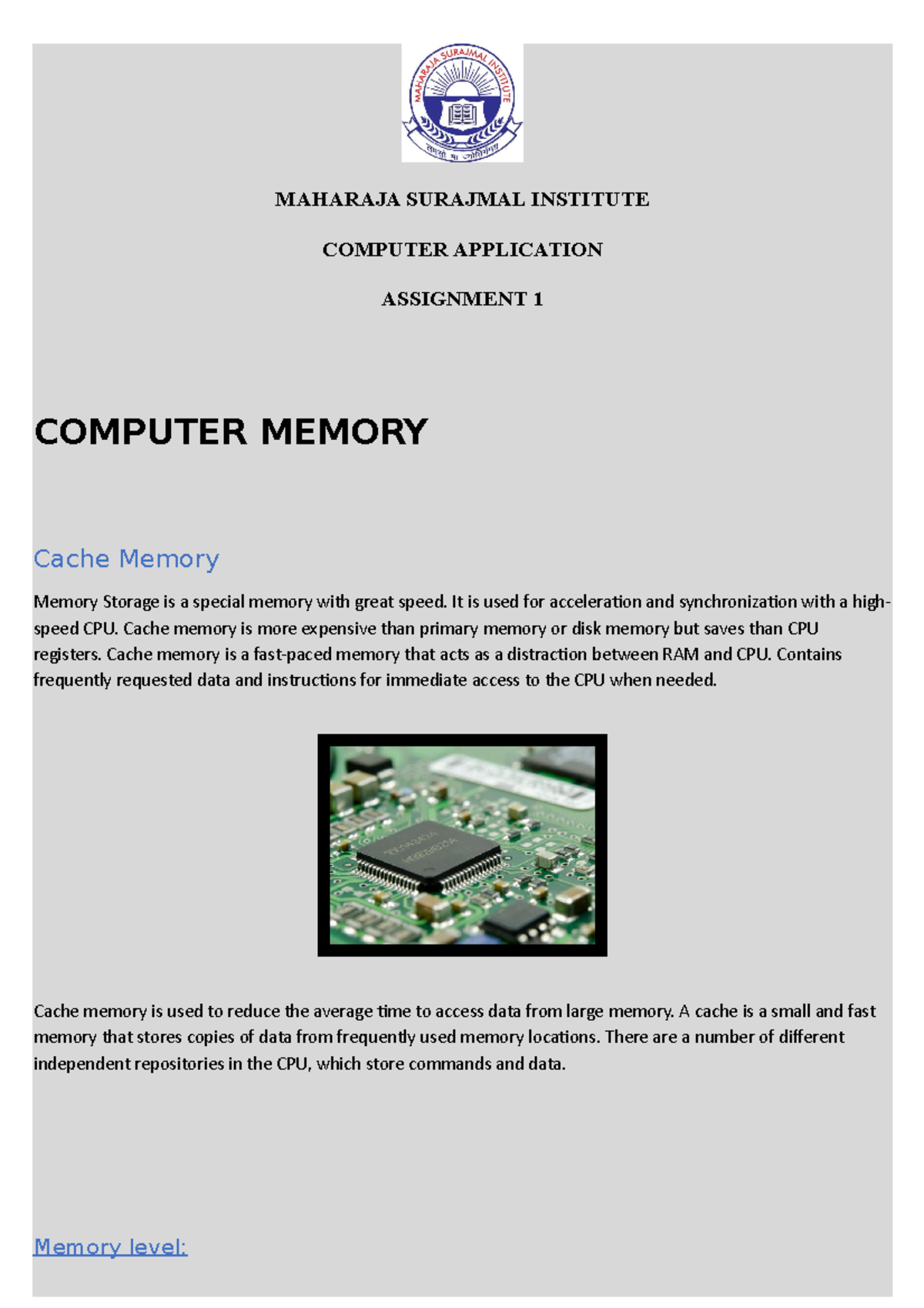 Divyansh CA Assignment - MAHARAJA SURAJMAL INSTITUTE COMPUTER APPLICATION ASSIGNMENT 1 COMPUTER ...