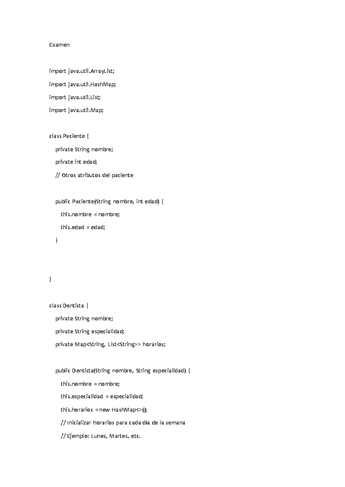 Examen progra - Examen import java.util; import java.util; import java ...