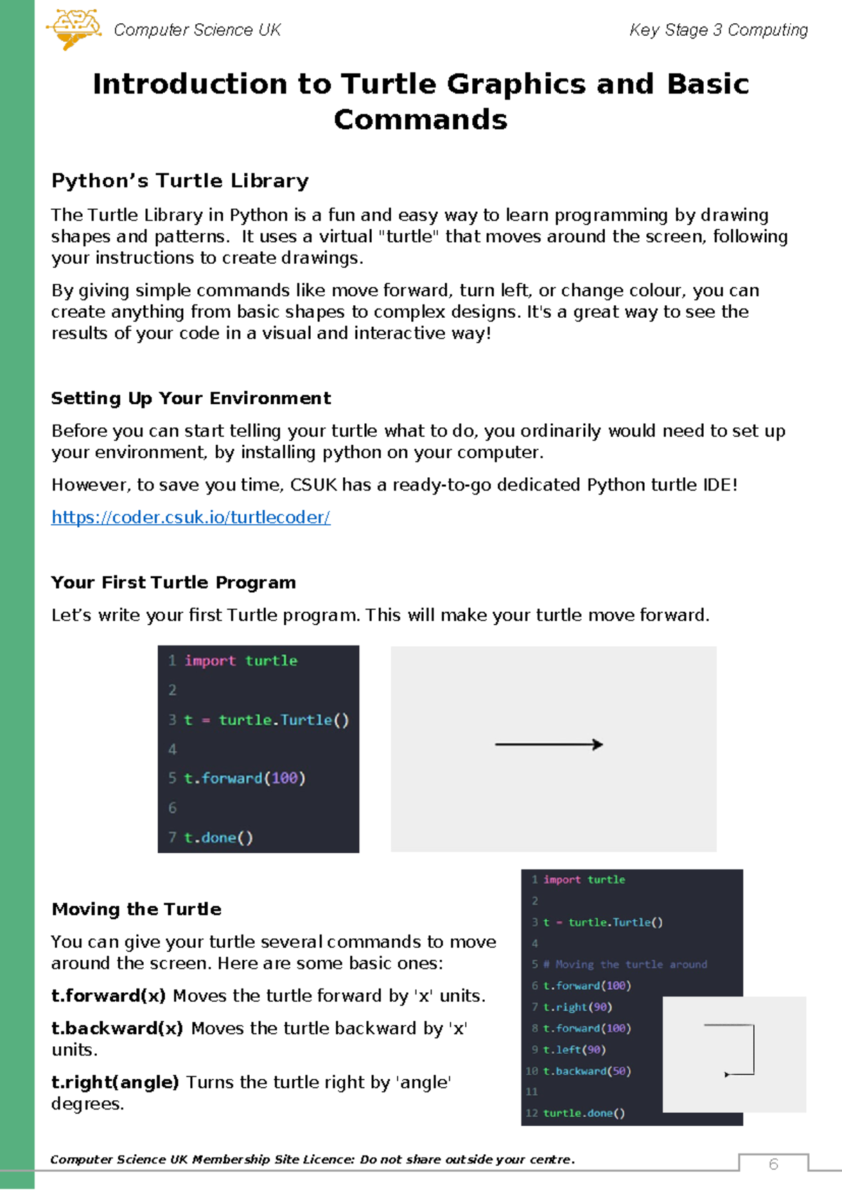 Lesson 1 - Introduction to Turtle Graphics and Basic Commands - Introduction to Turtle Graphics ...