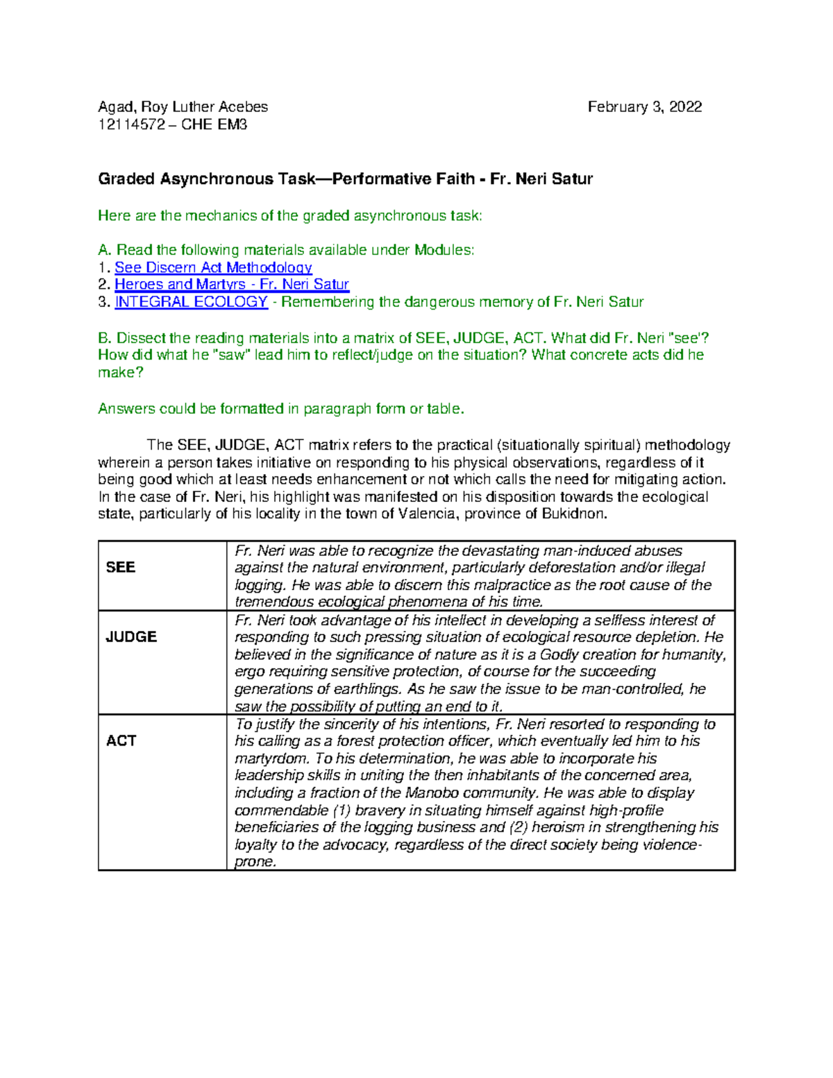 AGAD Performative Faith - Agad, Roy Luther Acebes February 3, 2022 ...