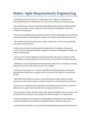 Lecture Notes - Requirements Modeling - Notes: Requirements Modeling ...