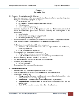 Computer Organization and Architecture - Examples: o the instruction ...