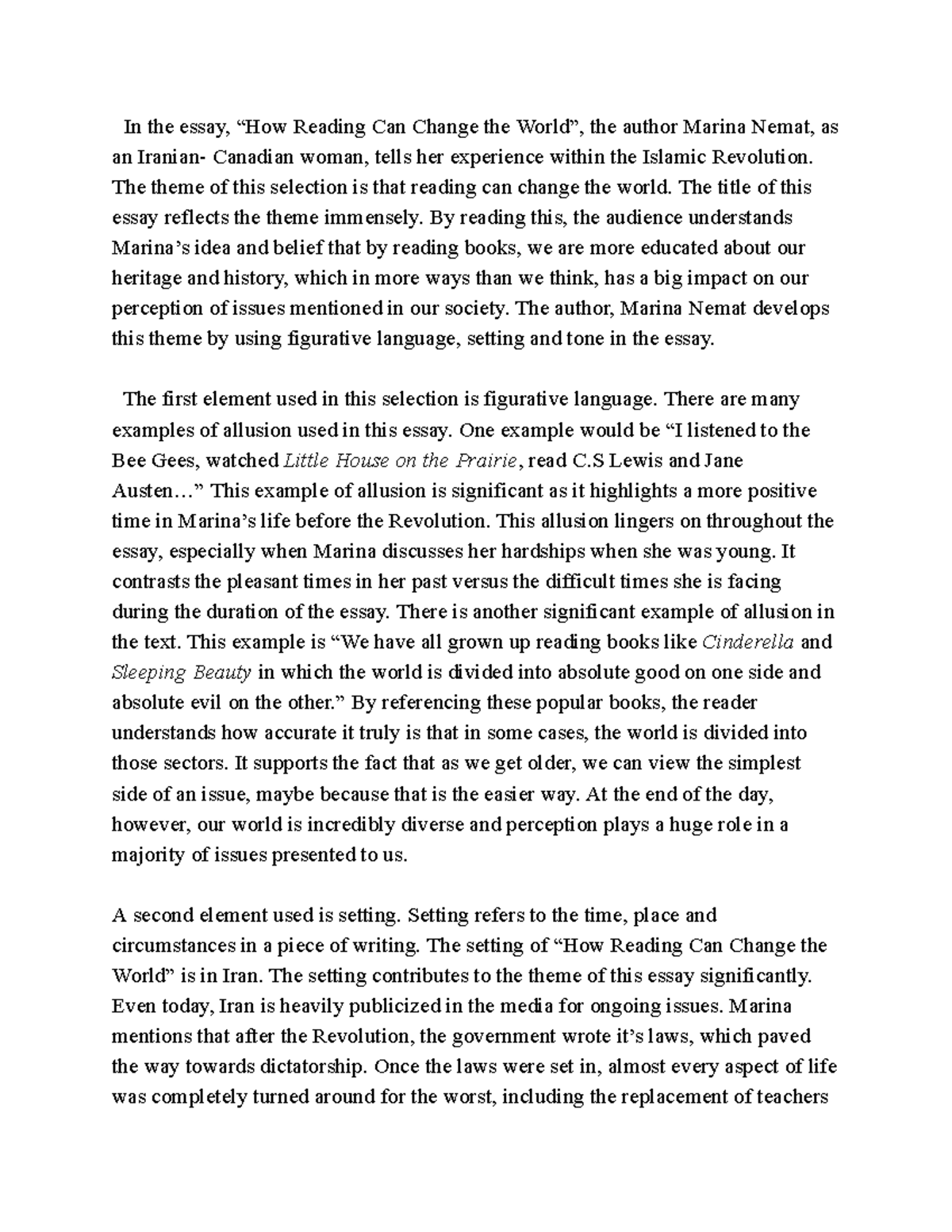 How Reading Can Change The World - In the essay, “How Reading Can ...