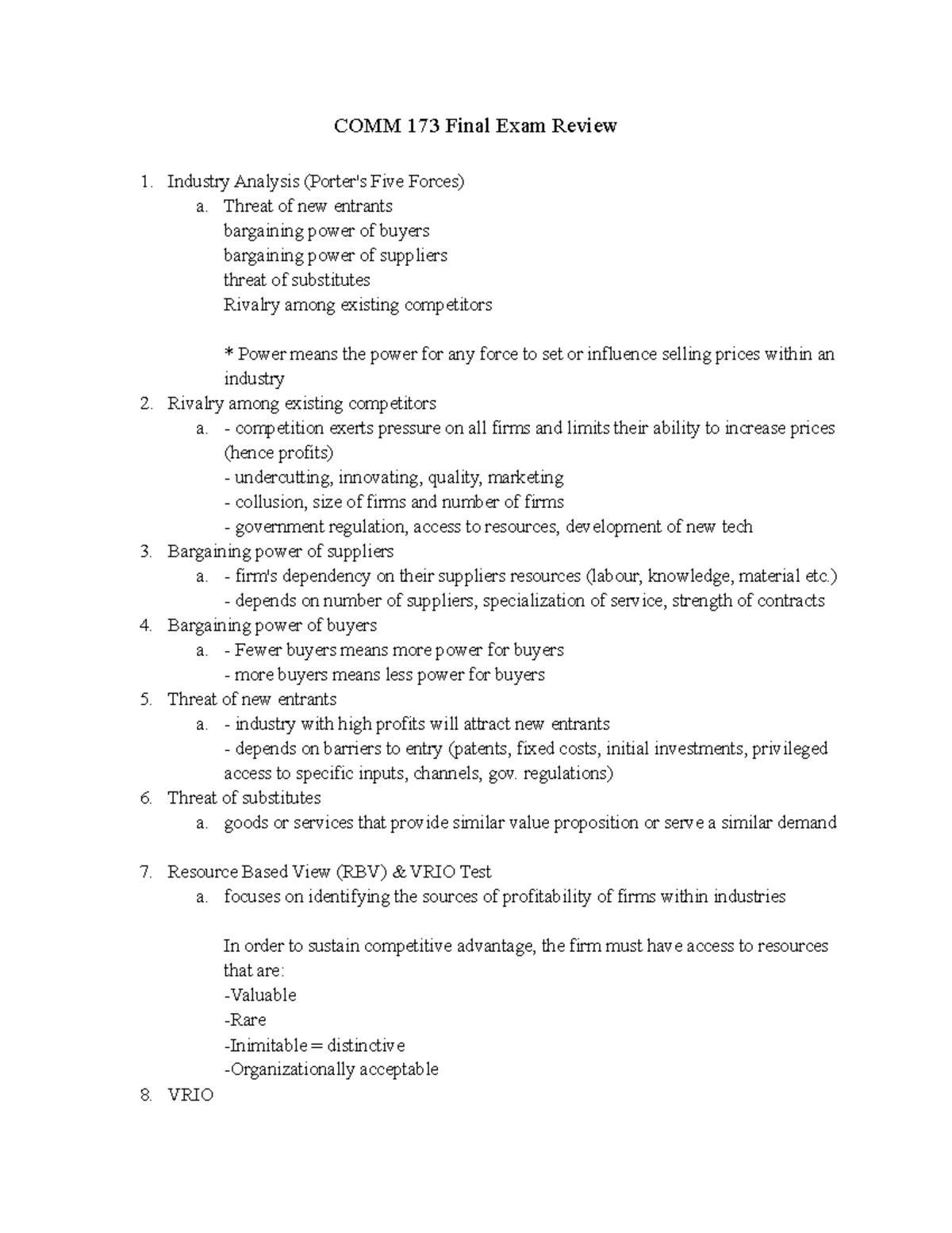 COMM 173 Final Exam Review Keynotes - COMM 173 Final Exam Review ...