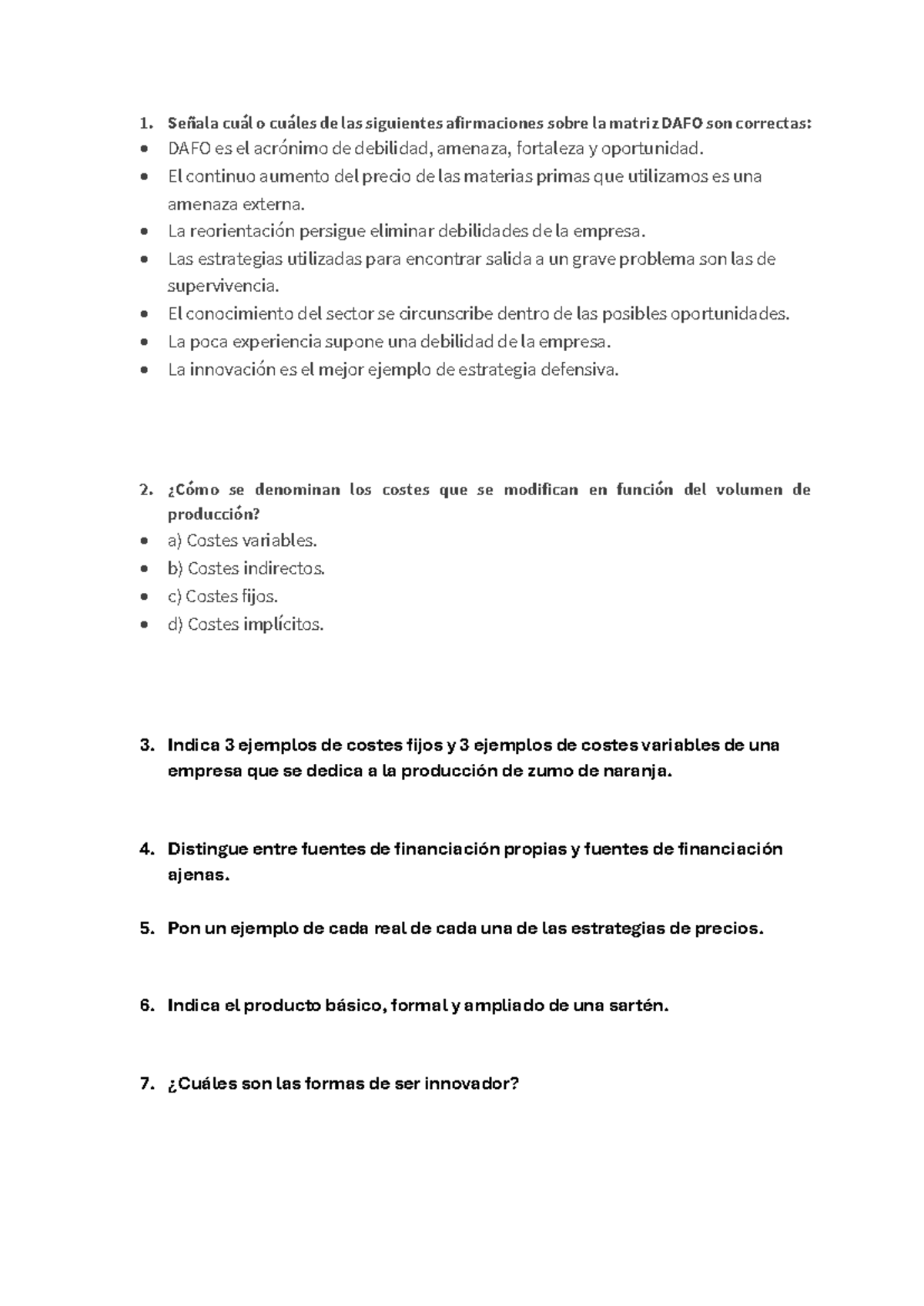 Repaso tema 8 FOPP - 1. Señala cuál o cuáles de las siguientes ...