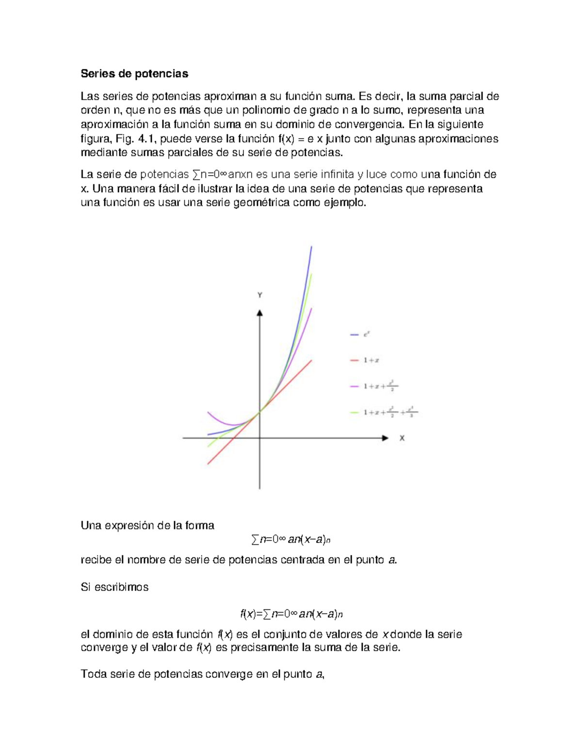 Series calculo integral - Series de potencias Las series de potencias ...