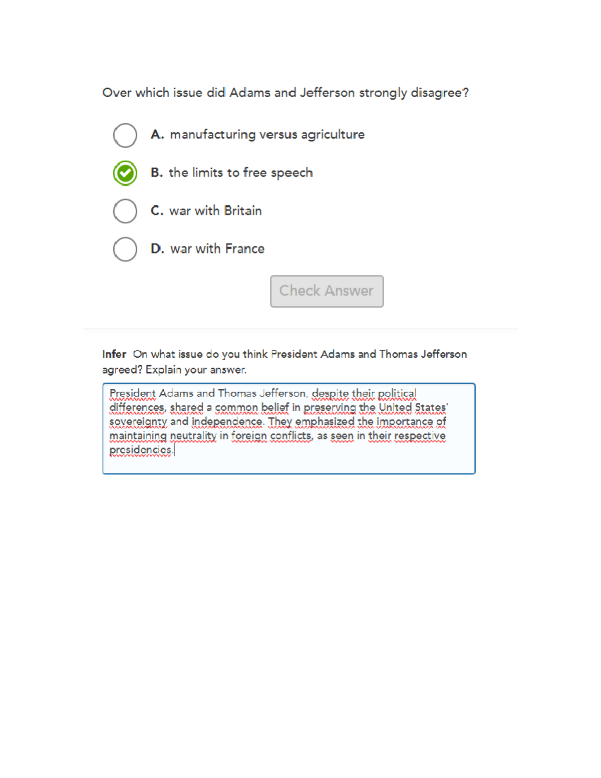 US History Act3.6 Presidents Adams and Jefferson - Over which issue did ...