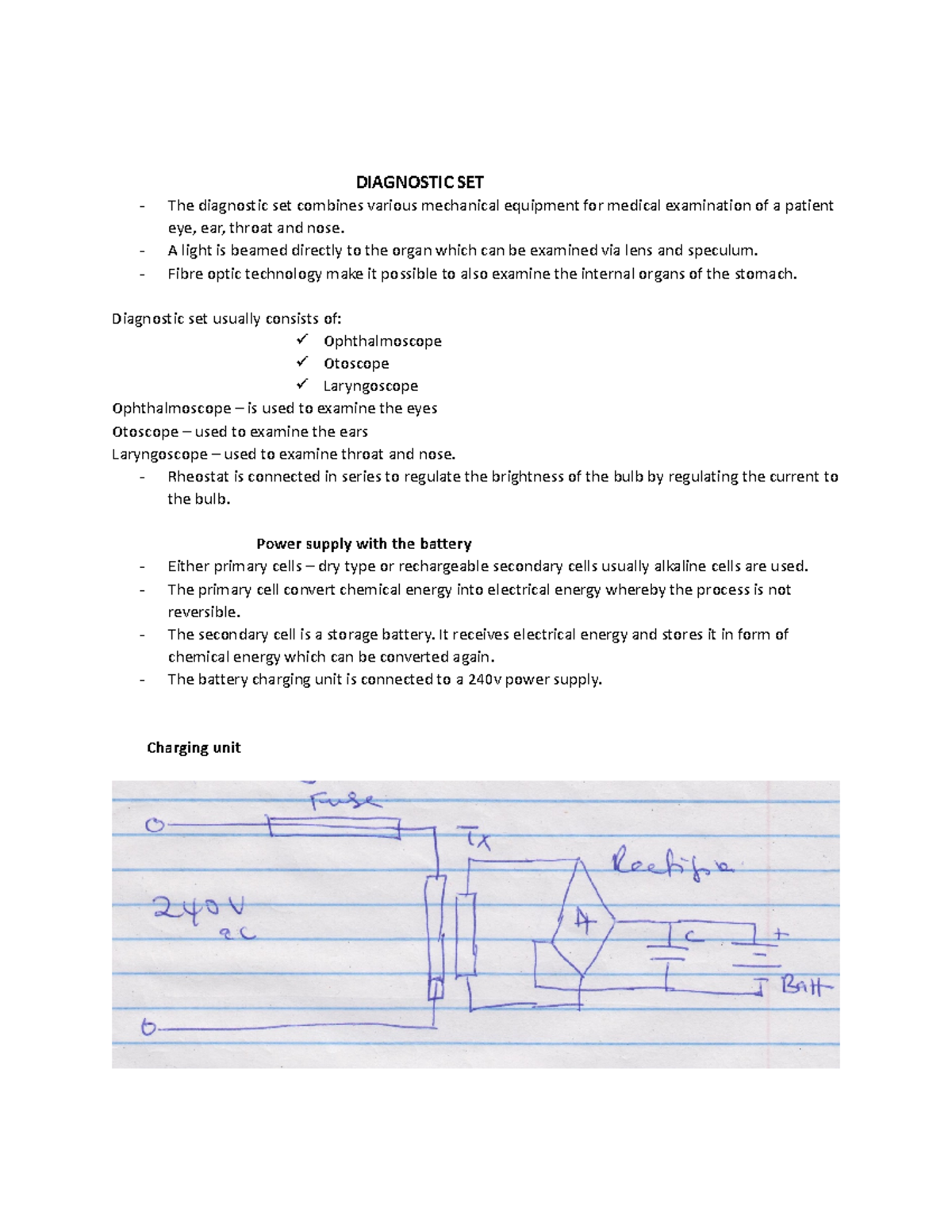 Blood pressure measurementand diagnostic set - DIAGNOSTIC SET The ...