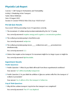 Physio Ex Exercise 1 Activity 2 - PhysioEx Lab Report Exercise 1 : Cell ...