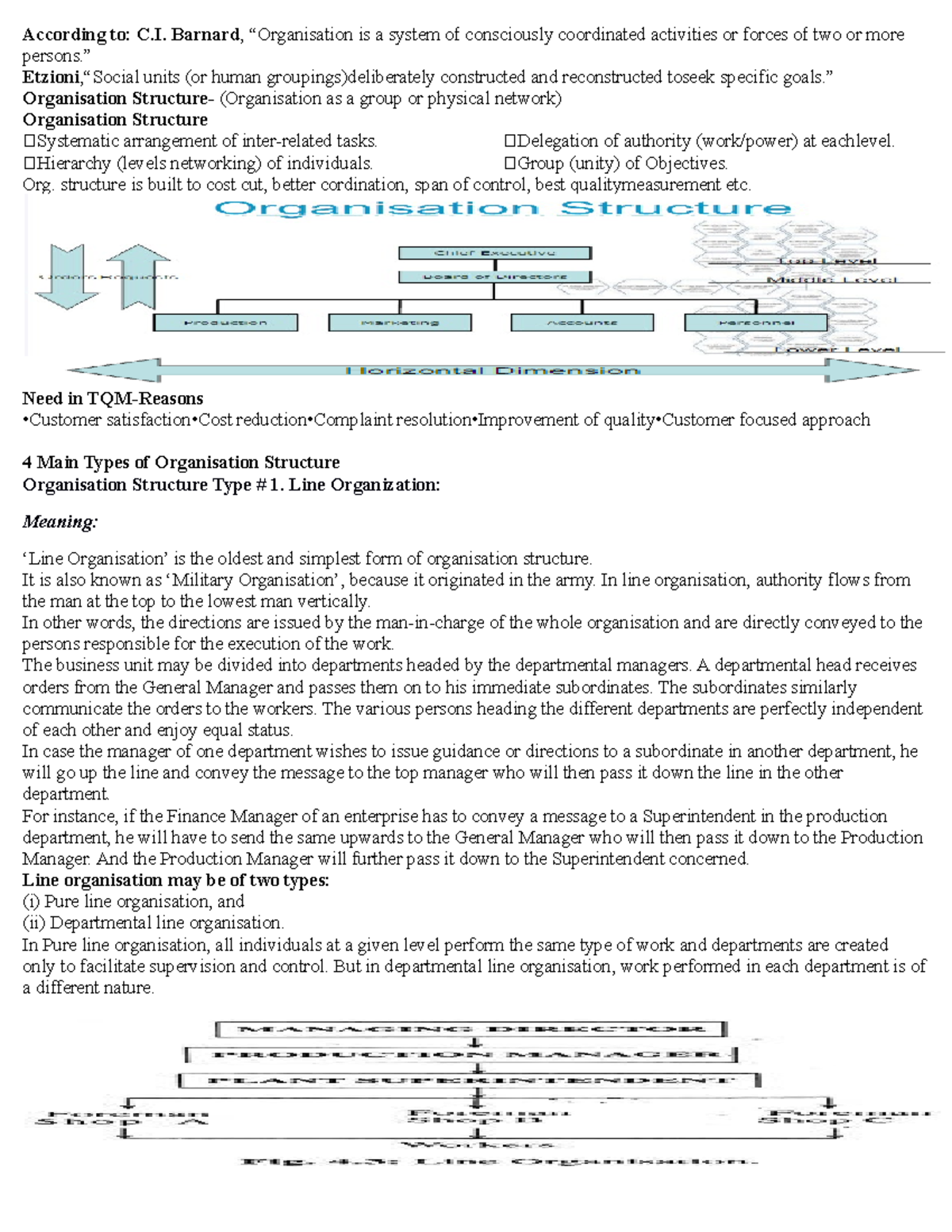 Org Structure - According to: C. Barnard, “Organisation is a system of ...