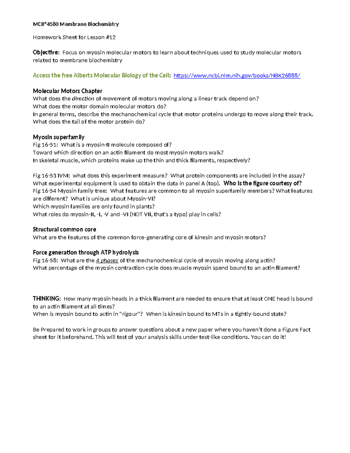 4580 Homework Sheet for Lesson 12 - MCB*4580 Membrane Biochemistry ...