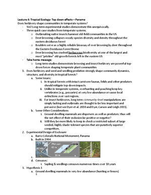 Chapter 1 - lecture notes - Lecture 1: Back to the Basics of Ecology 1 ...