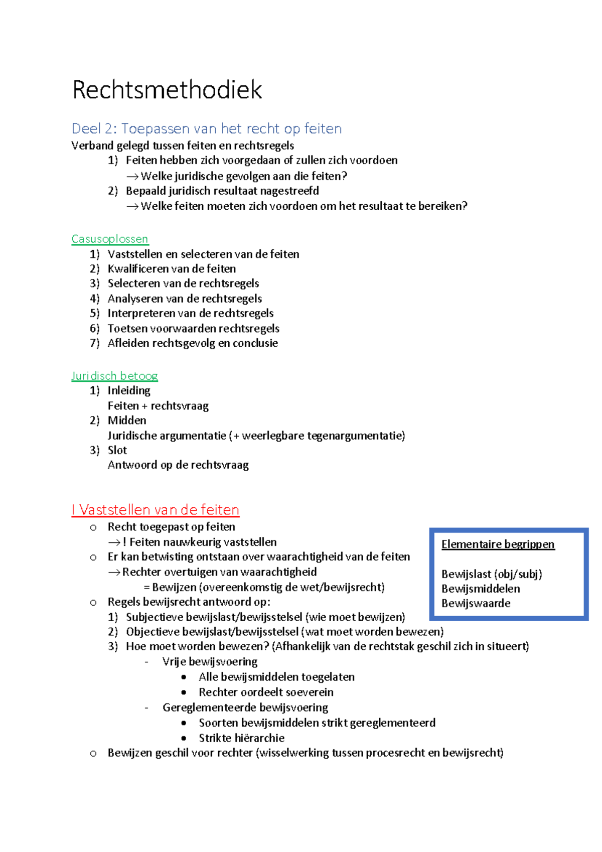 Rechtsmethodiek deel 2 - Rechtsmethodiek Deel 2: Toepassen van het ...