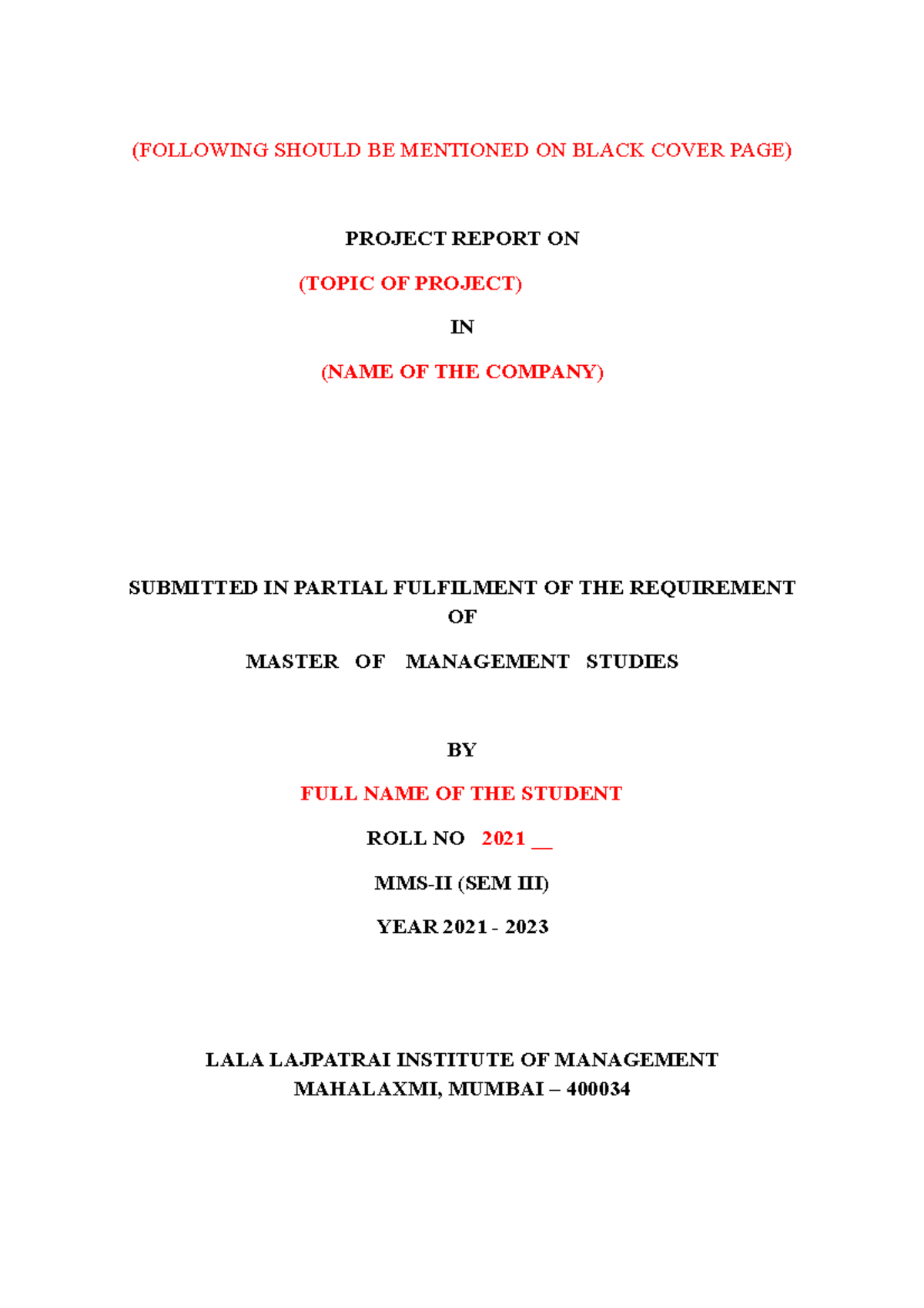 Summer Internship Report Format 2021 - 23 - (FOLLOWING SHOULD BE ...