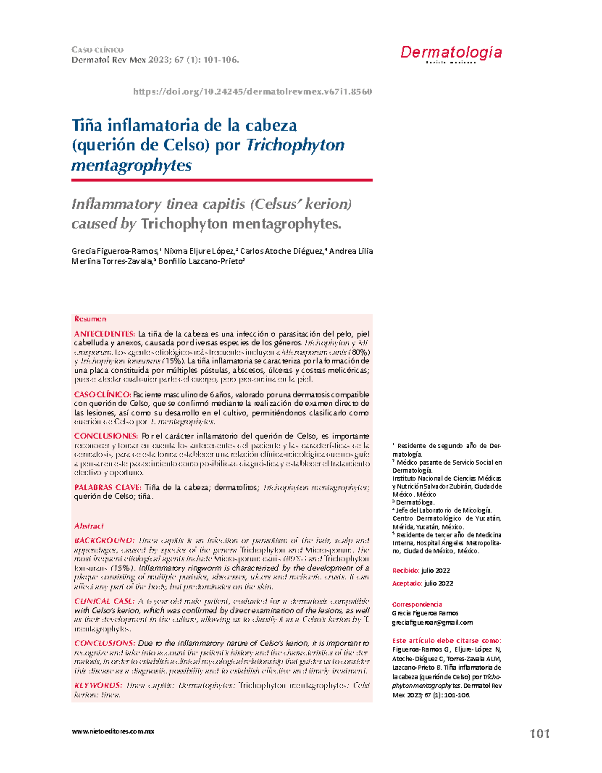 Tiña+inflamatoria+de+la+cabeza+(querión+de+Celso)+por+Trichophyton ...
