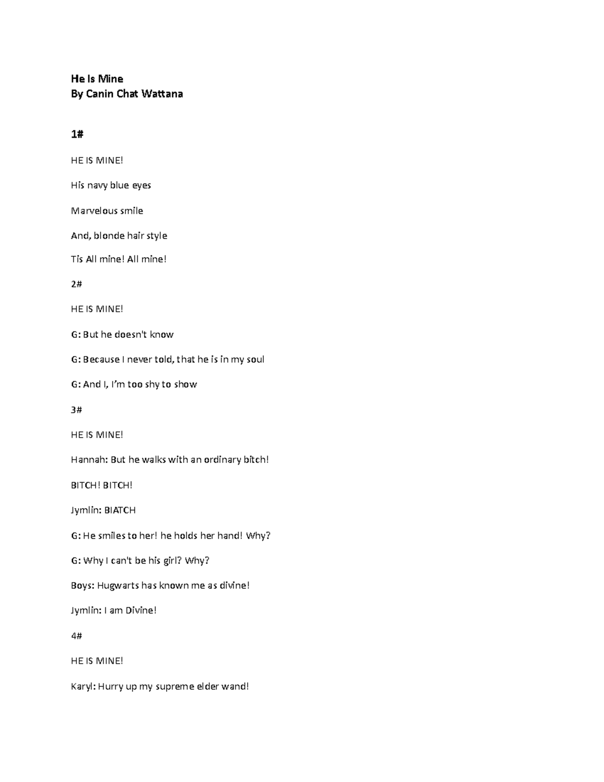 He Is Mine-WPS Office - A speech choir script - He Is Mine By Canin ...