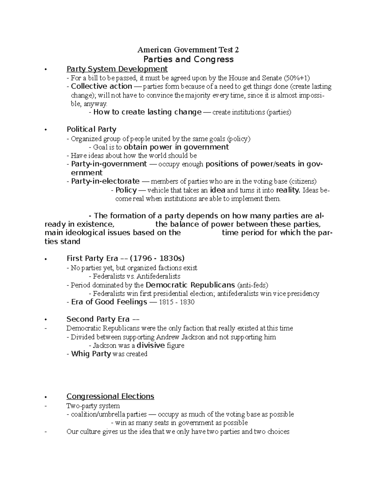 American Government test 2 - How to create lasting change create ...