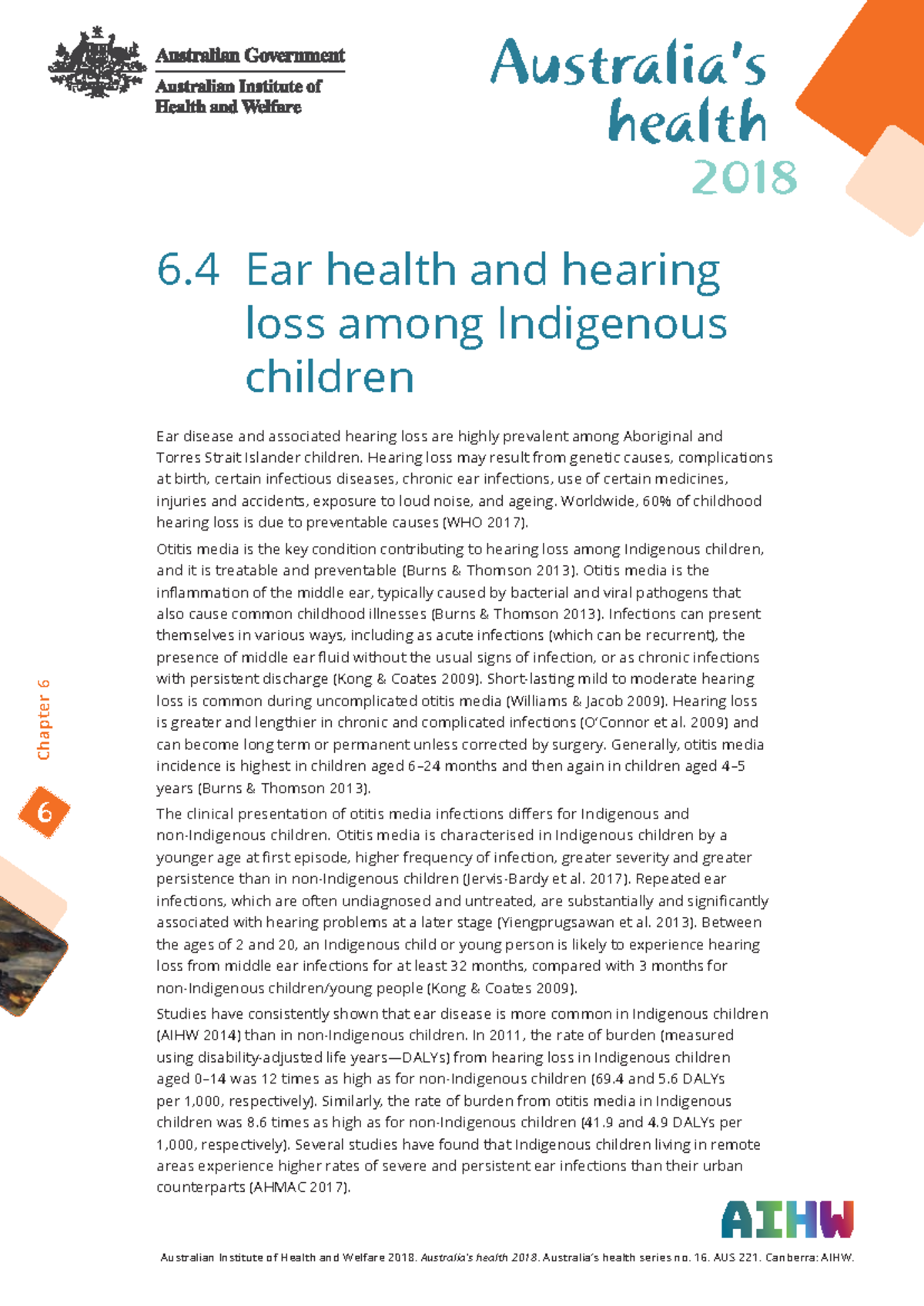 Aihw aus 221 chapter 6 4 - EAR HEALTH FOR PHARAMCY RE. ABORIGINAL ...