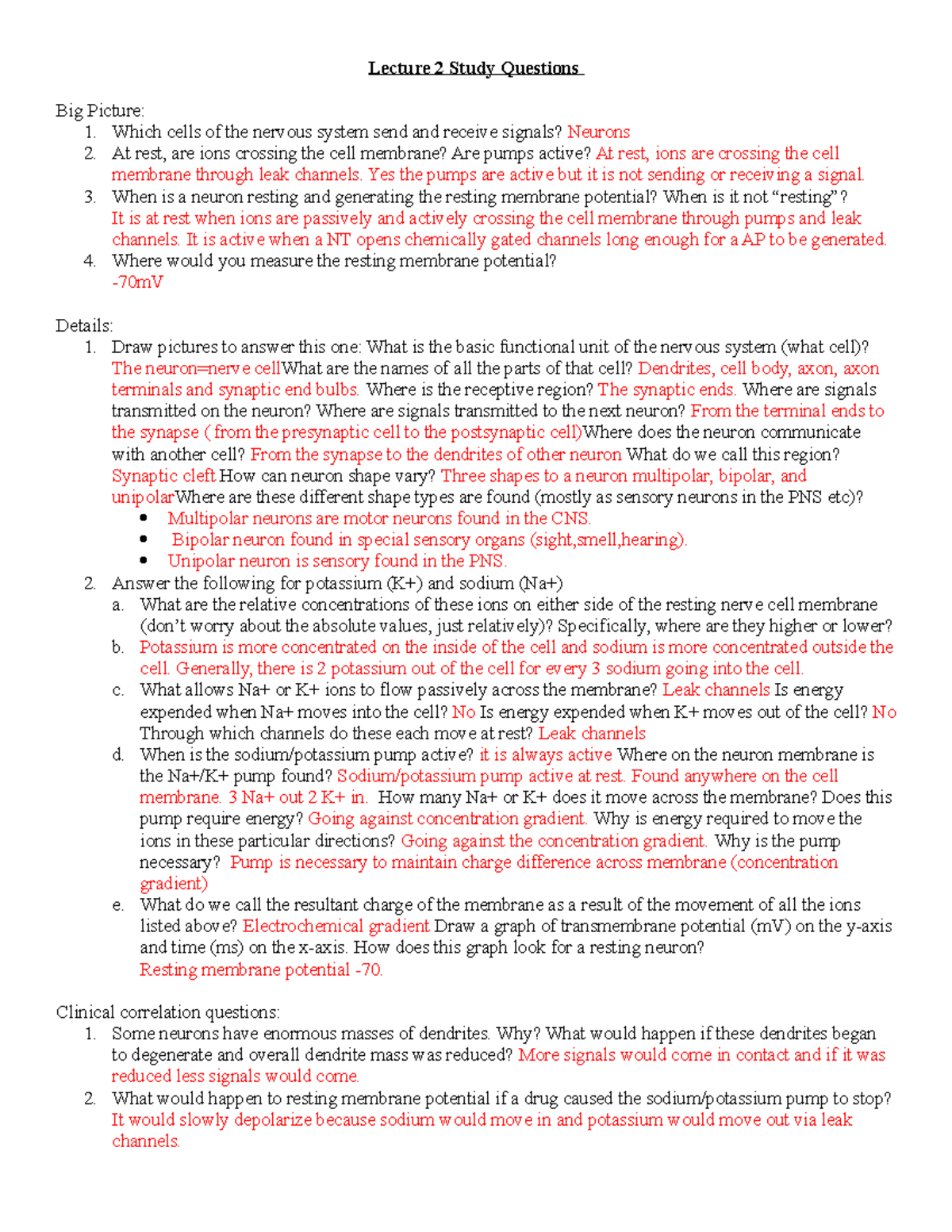 Lecture 2 Study Questions - Lecture 2 Study Questions Big Picture: 1 ...