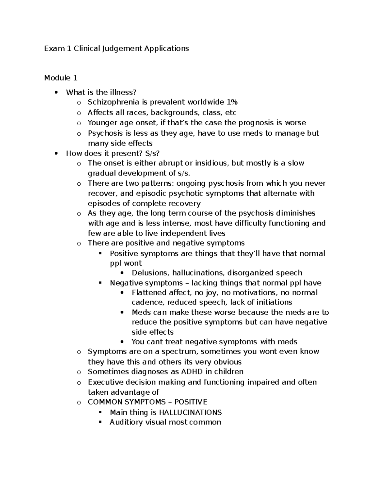 Exam 1 Clinical Judgement Applications - Exam 1 Clinical Judgement ...