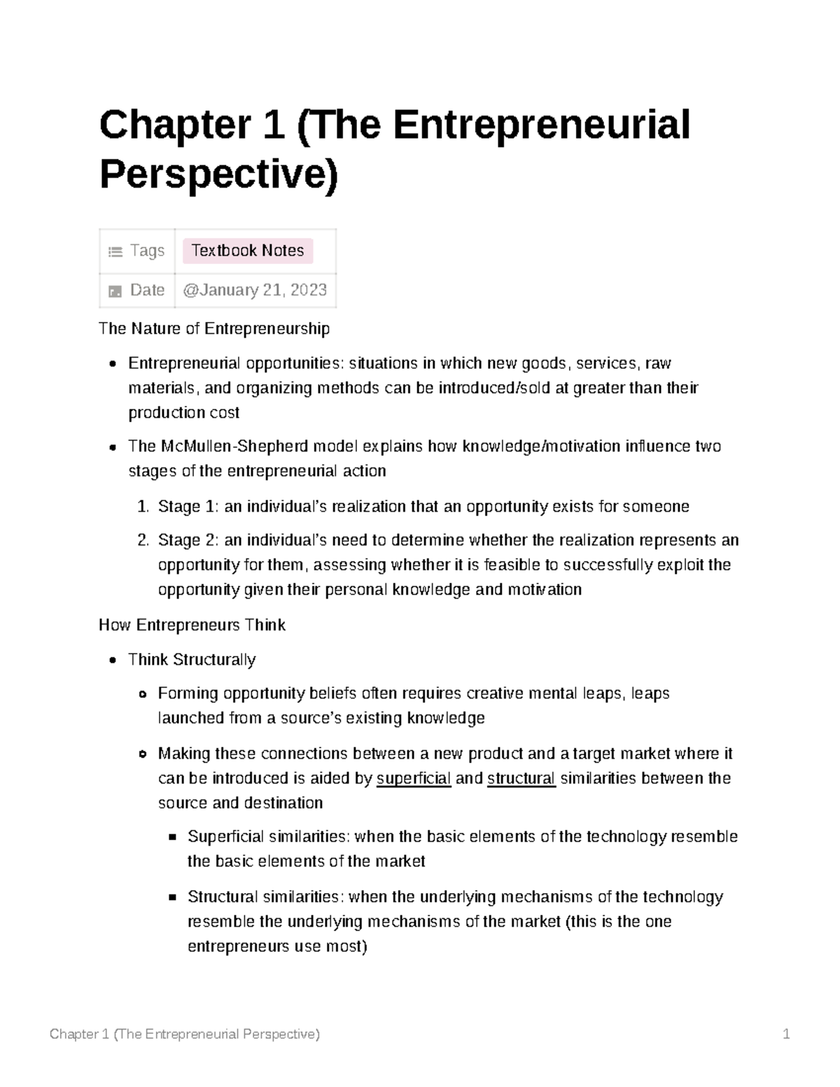The Entrepreneurial Perspective - Stage 1: an individual’s realization ...