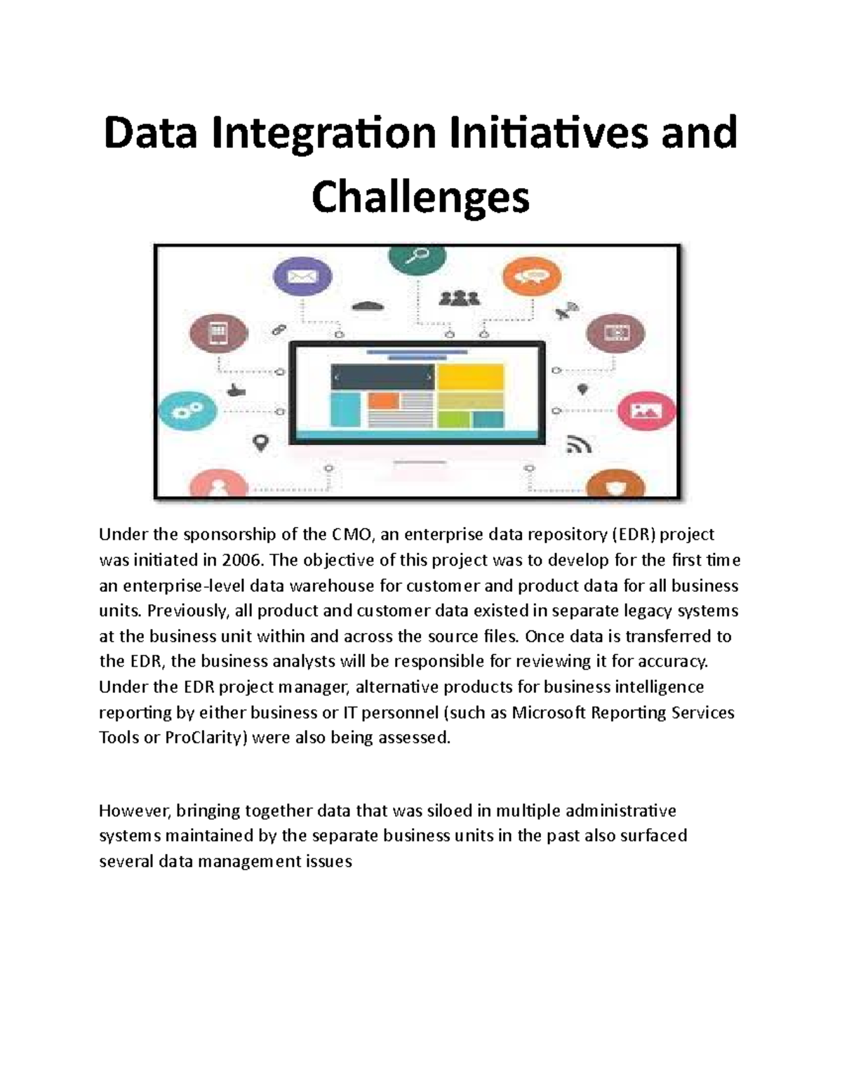 Data Integration Initiatives and Challenges - Data Integration ...