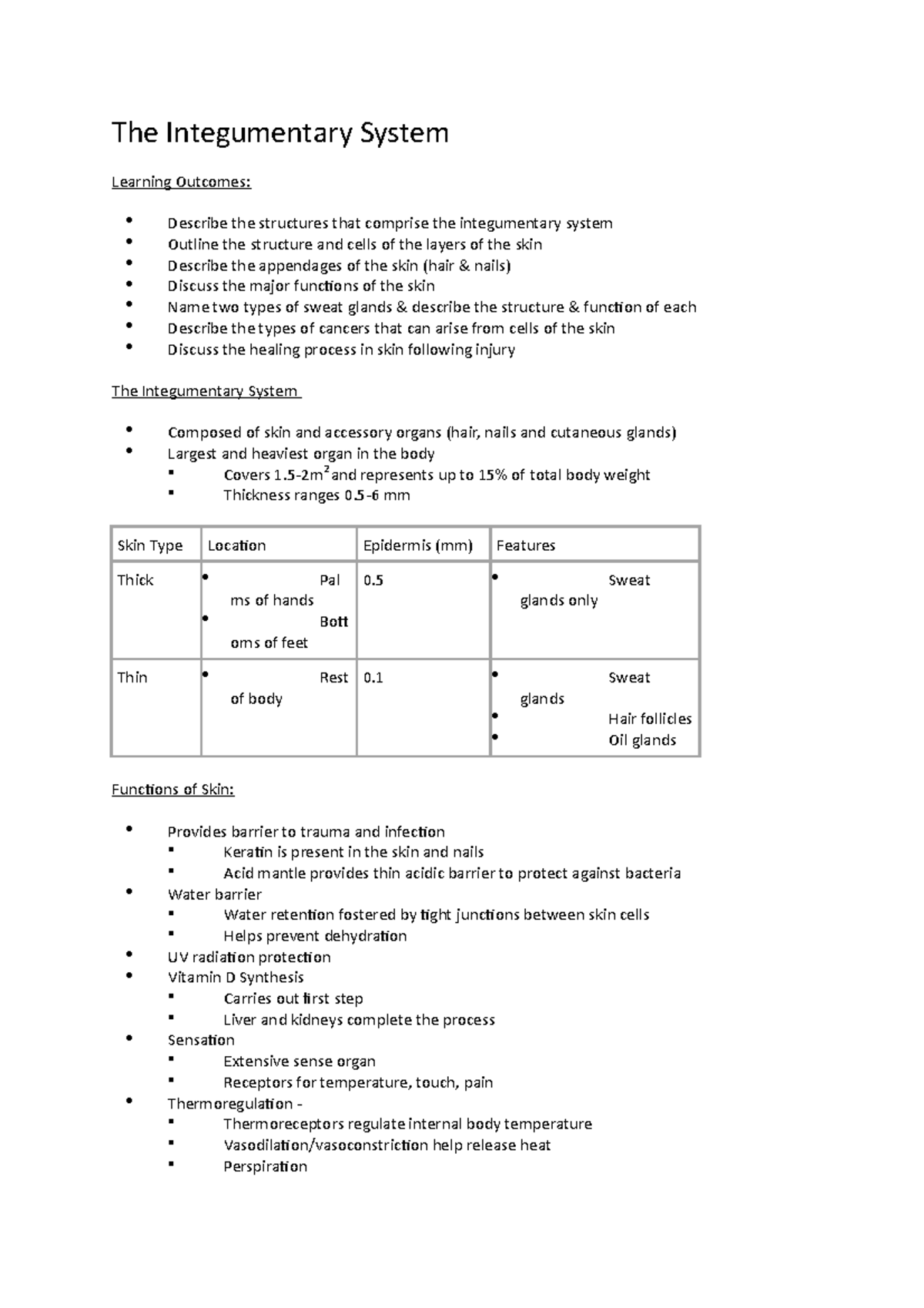 The Integumentary System - The Integumentary System Learning Outcomes ...