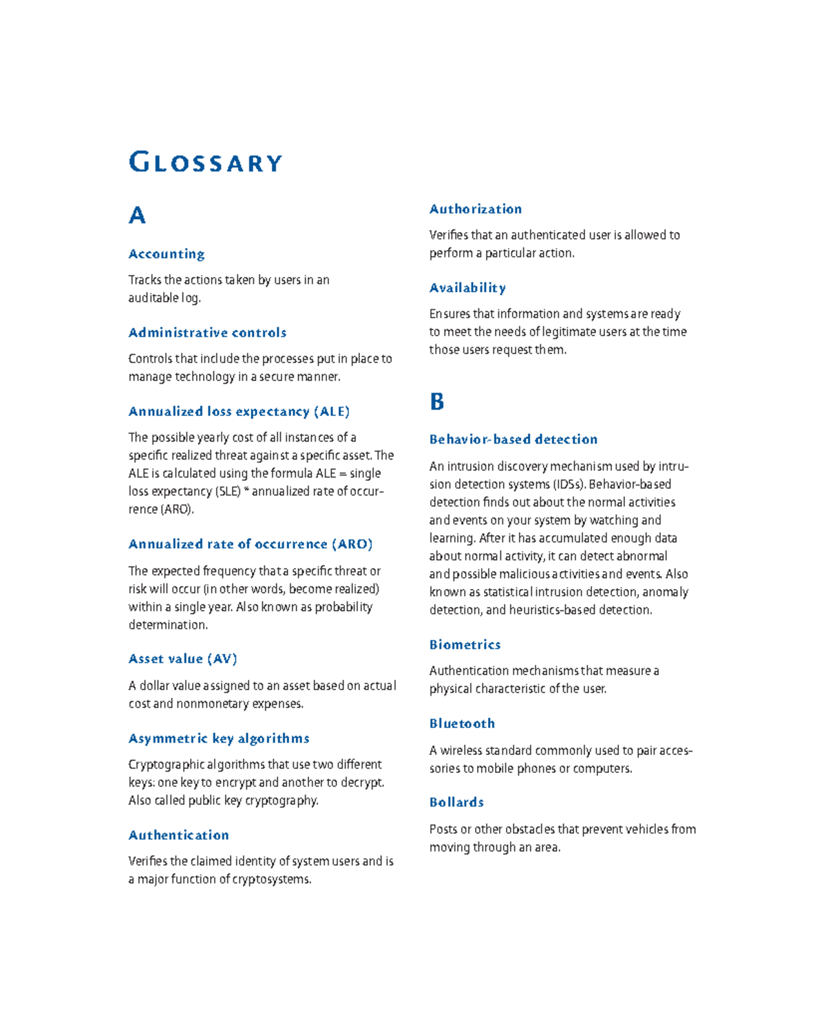 CC Glossary-1 - glosar - A Accounting Tracks the actions taken by users ...
