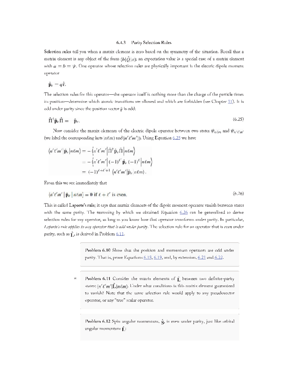 6.4.3 Parity Selection Rules - PH 3410 - Studocu