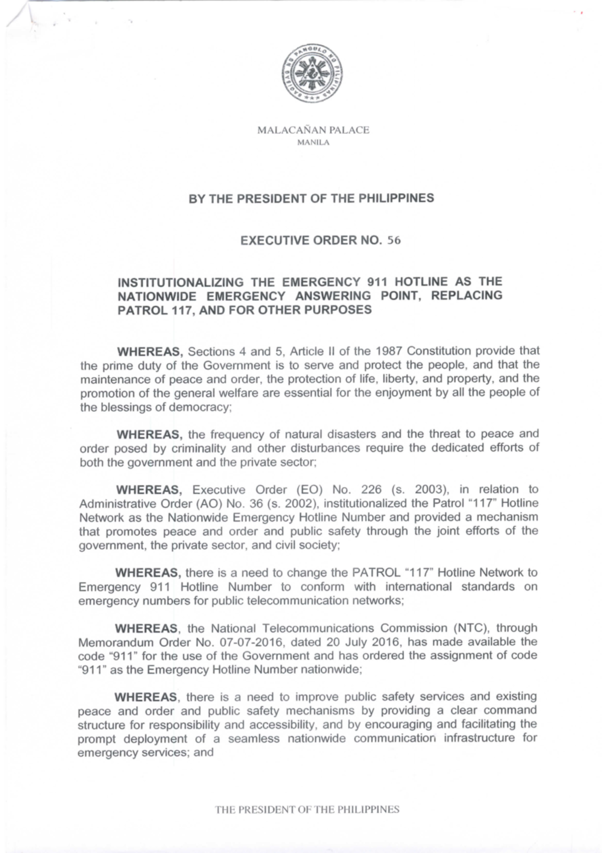 Executive Order 56-RRD - Construction Methods And Project Management ...