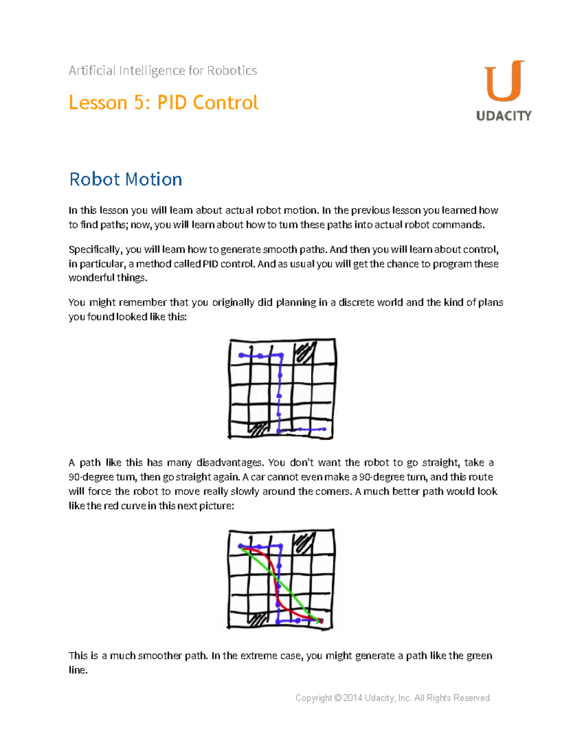 Lesson 5Notes - Lecture notes 5 - Artificial Intelligence for Robotics ...